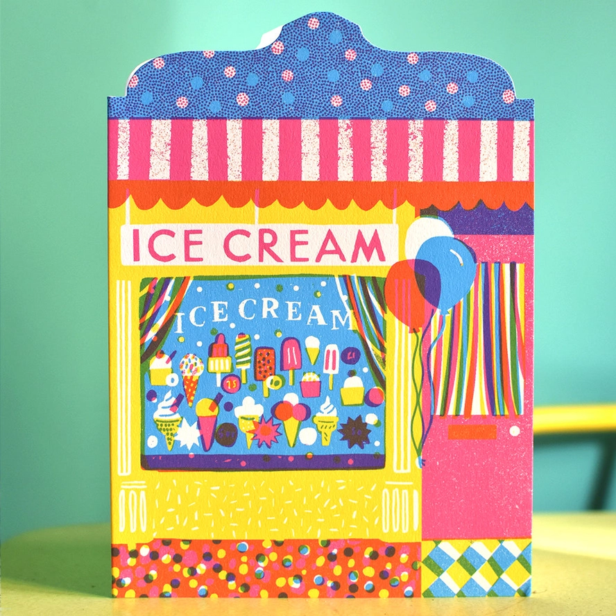 Ice Cream Shop Die Cut Greeting Card - The Printed Peanut